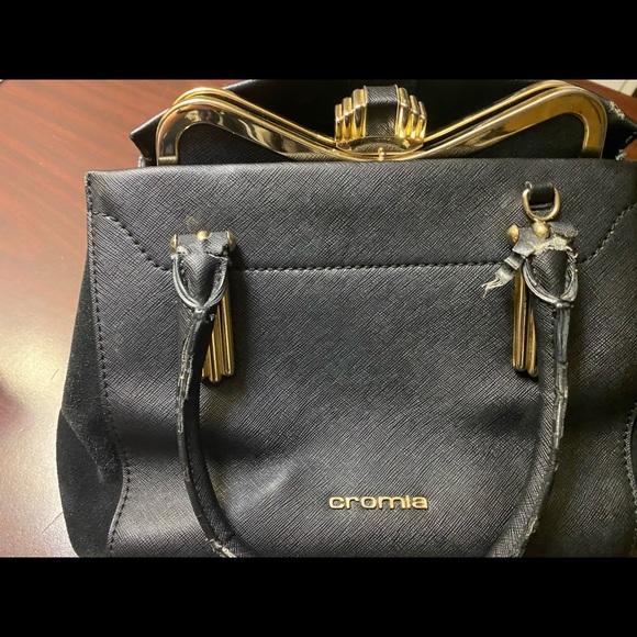 Cromia | Bags | Cromia Black Leather Handle Bag Italian | Poshmark